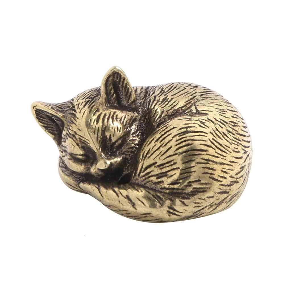 WE-POLUJ Realistic Copper Cats Figurine Jewelry for Collectors and ...