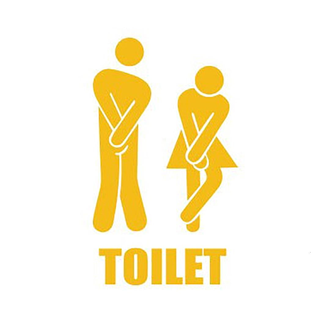 WE-POLUJ Removable Bathroom Door Sticker Clear Glosses Finish Toilet WC ...