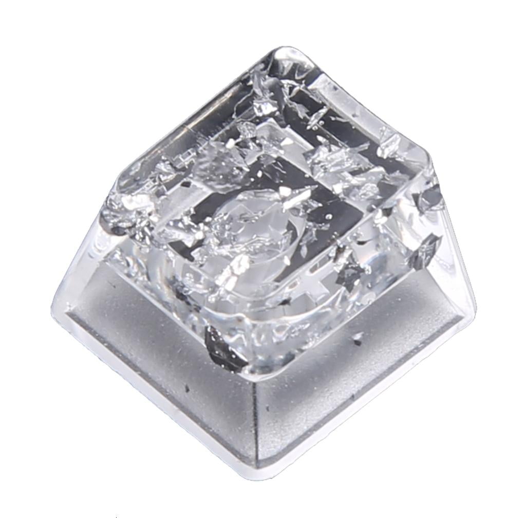 WE-POLUJ Resin Keycap OEM R4 Height Silver Foil Keycap Replacement ...
