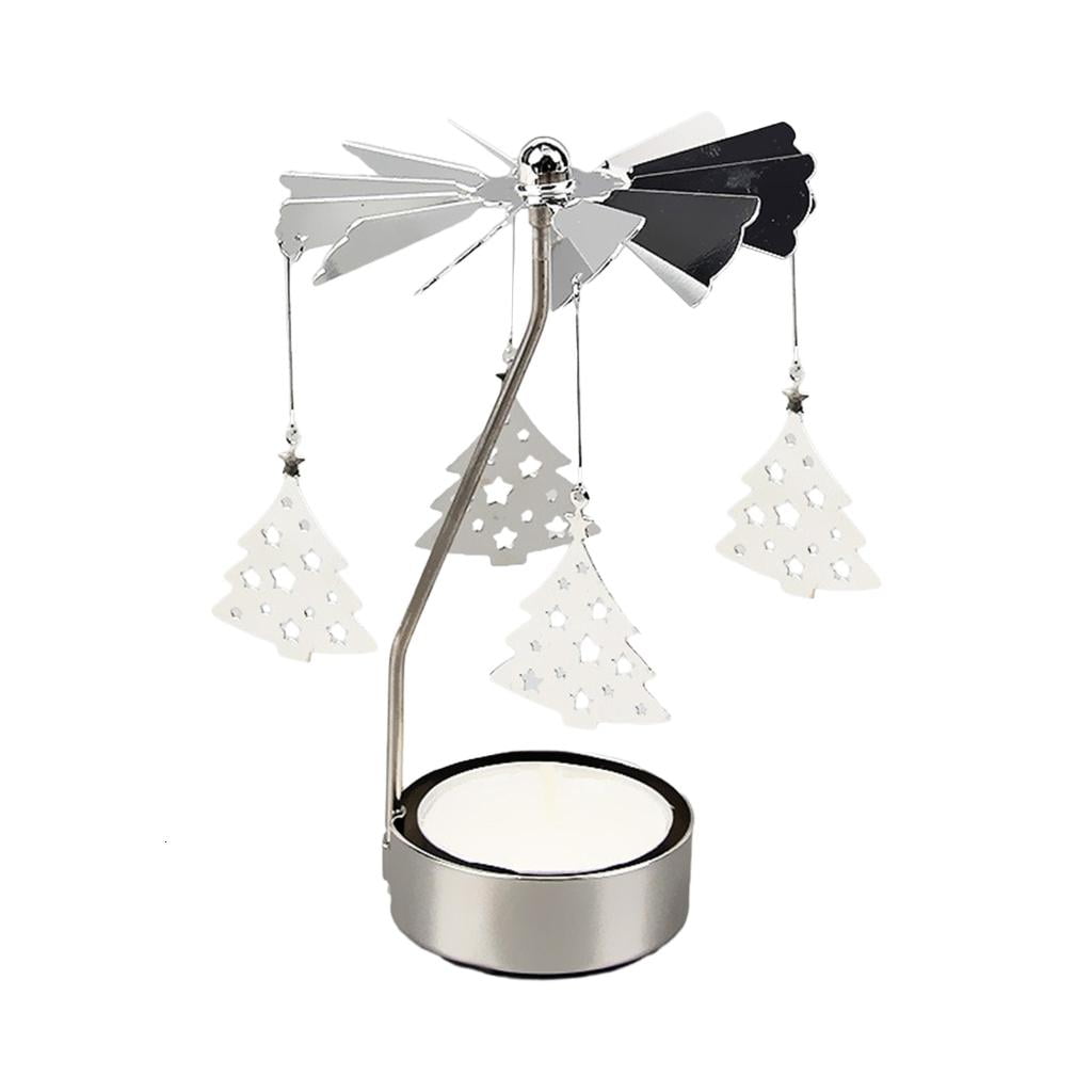 WE-POLUJ Rotary Candle Holder Creative Rotating Candlestick Tea Light ...