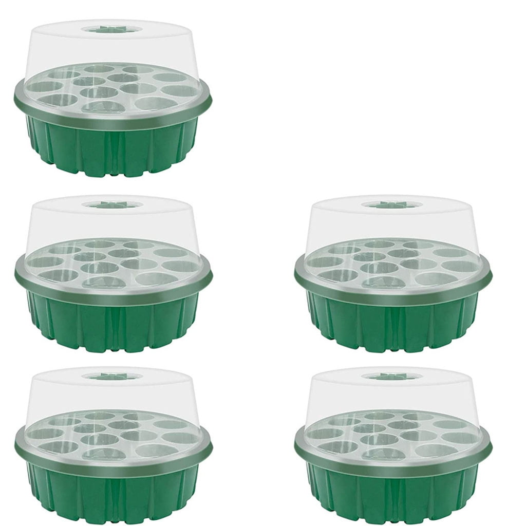 WE-POLUJ Round 13 Holes Breathable Seedling Tray Seed Starter Box for ...