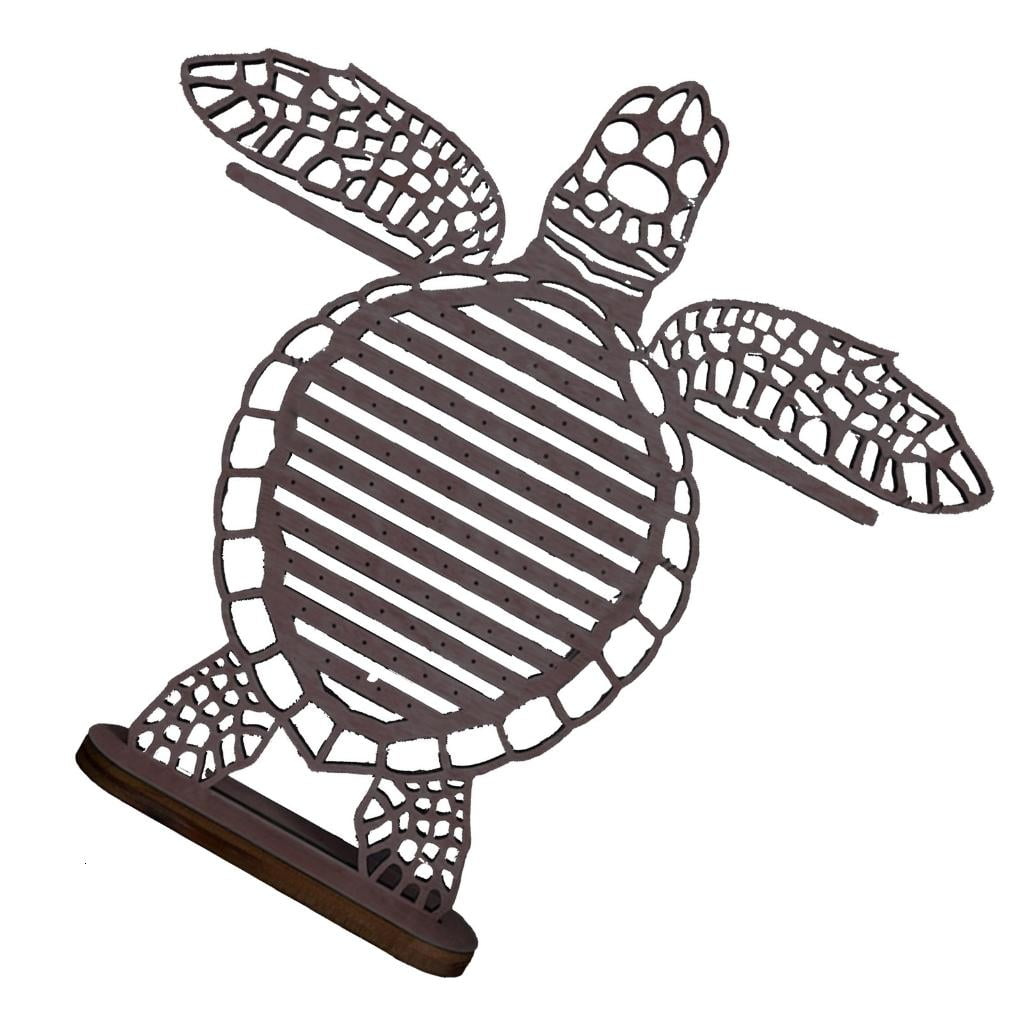 WE-POLUJ Sea Turtles Shaped Earring Stand Wood Ear Rings Holder for ...