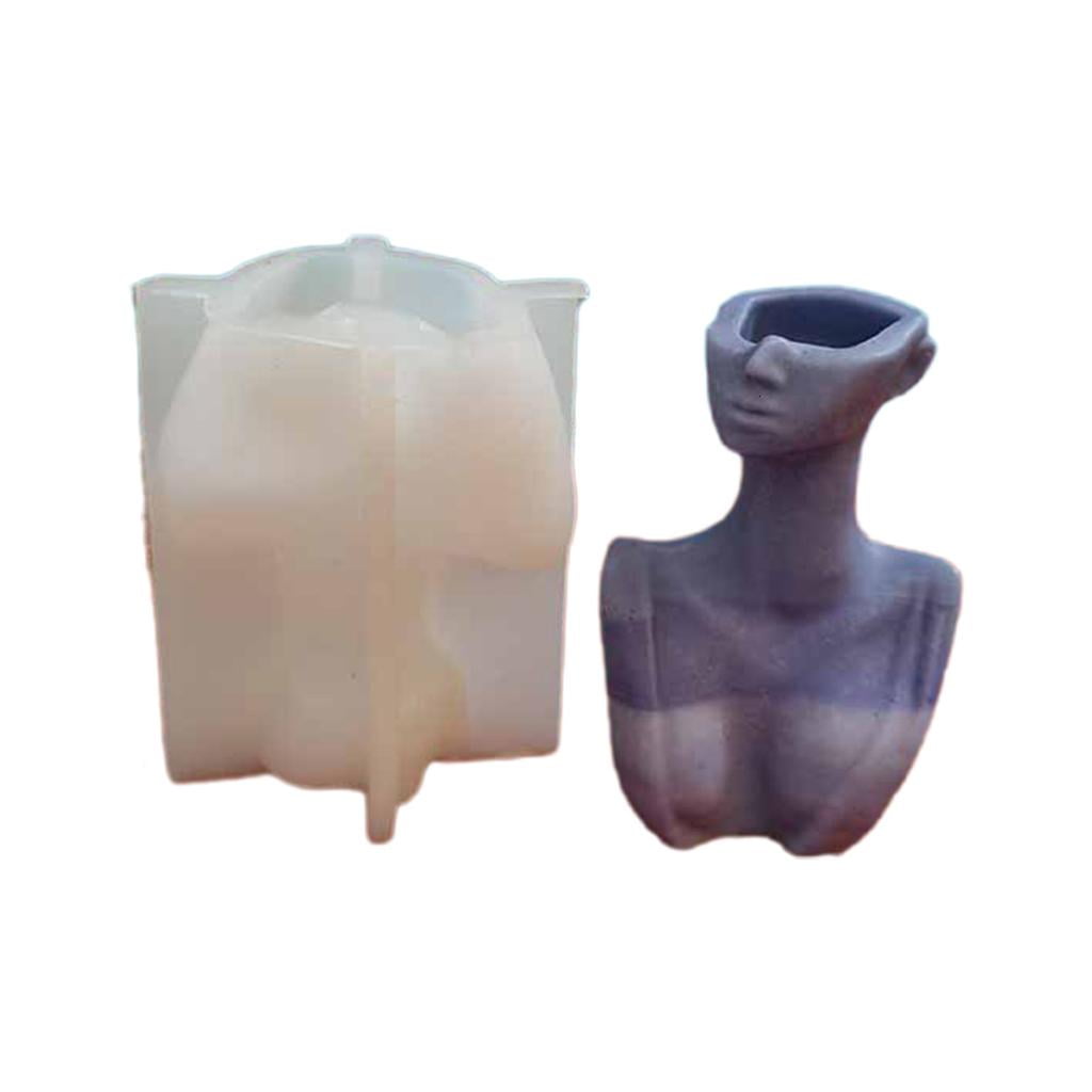 WE-POLUJ Silicone Planter Mold Bust Body Shape Flower Pot Resin Casting ...
