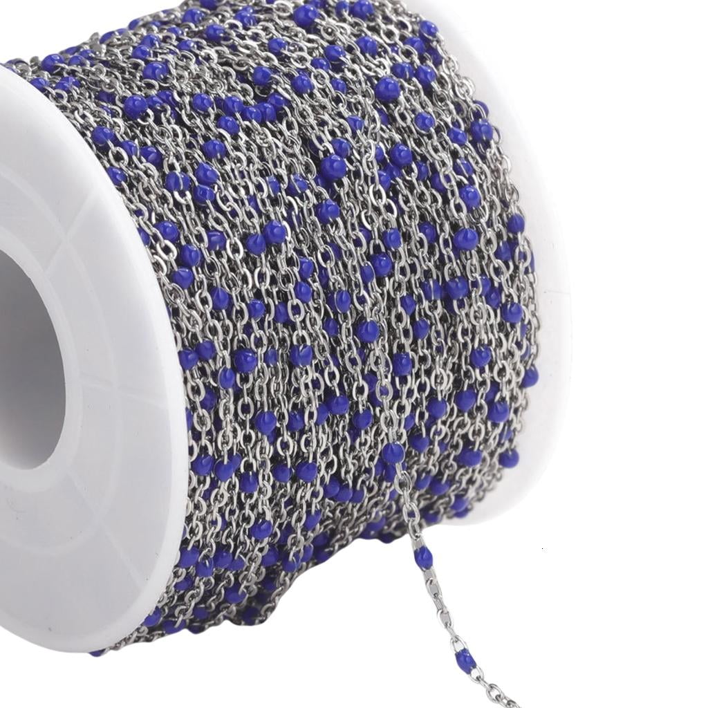 WE-POLUJ Sparkling 2M Stainless Steel Bead Chain Jewelry Making Chain ...