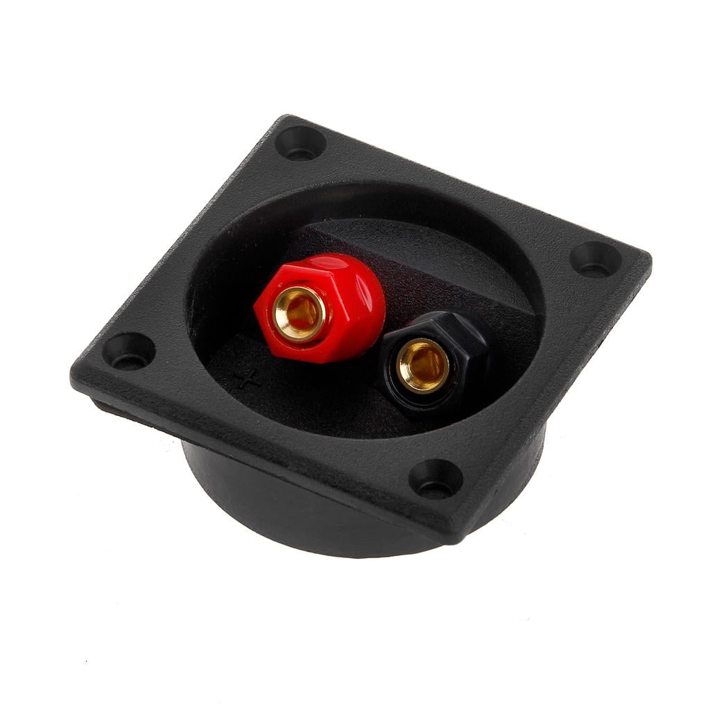 WE-POLUJ Square Spring Cup Subwoofer Speaker Plugs 2-Way Speaker Box Terminal Binding Post ...