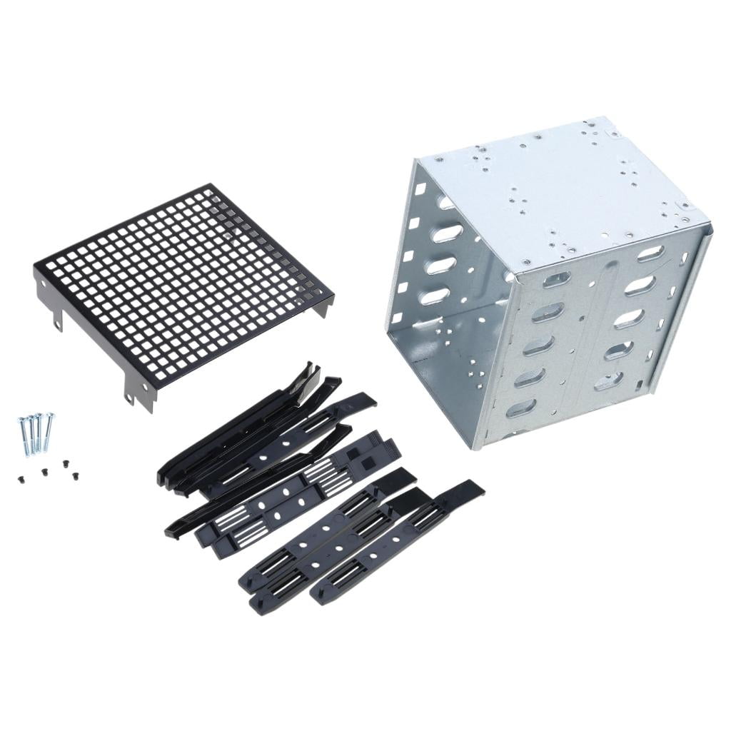 WE-POLUJ Stainless Steel HDD Cage Hard Drive Support Rack SATA 5x3.5 ...