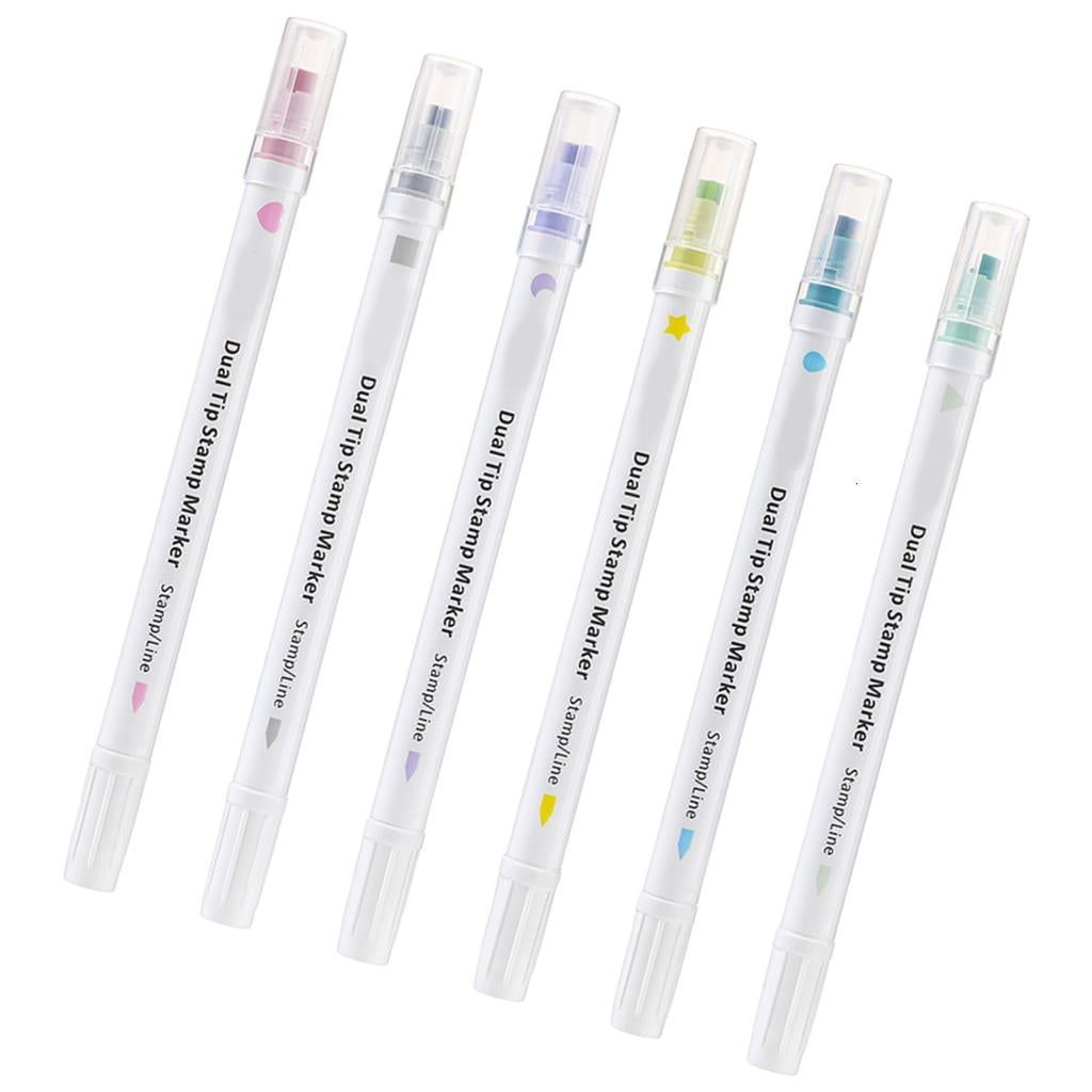 WE-POLUJ Stamp Marker Set Double Headed Watercolor Marker with Stamp ...