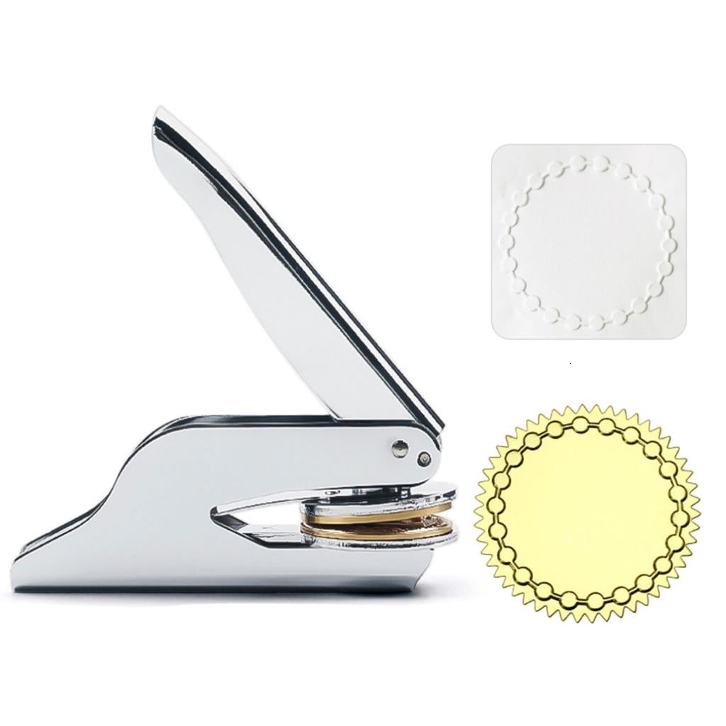 WE-POLUJ Steel Embosser Embossing Seal Stamp for Books Seal Labels ...