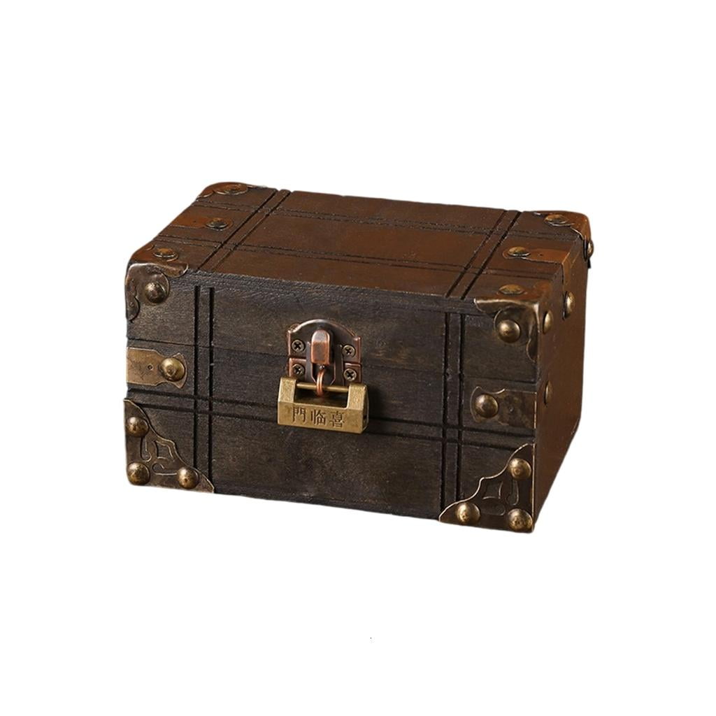 WE-POLUJ Sturdy Seafaring Adventure Themed Lockable Wood Box Antique ...