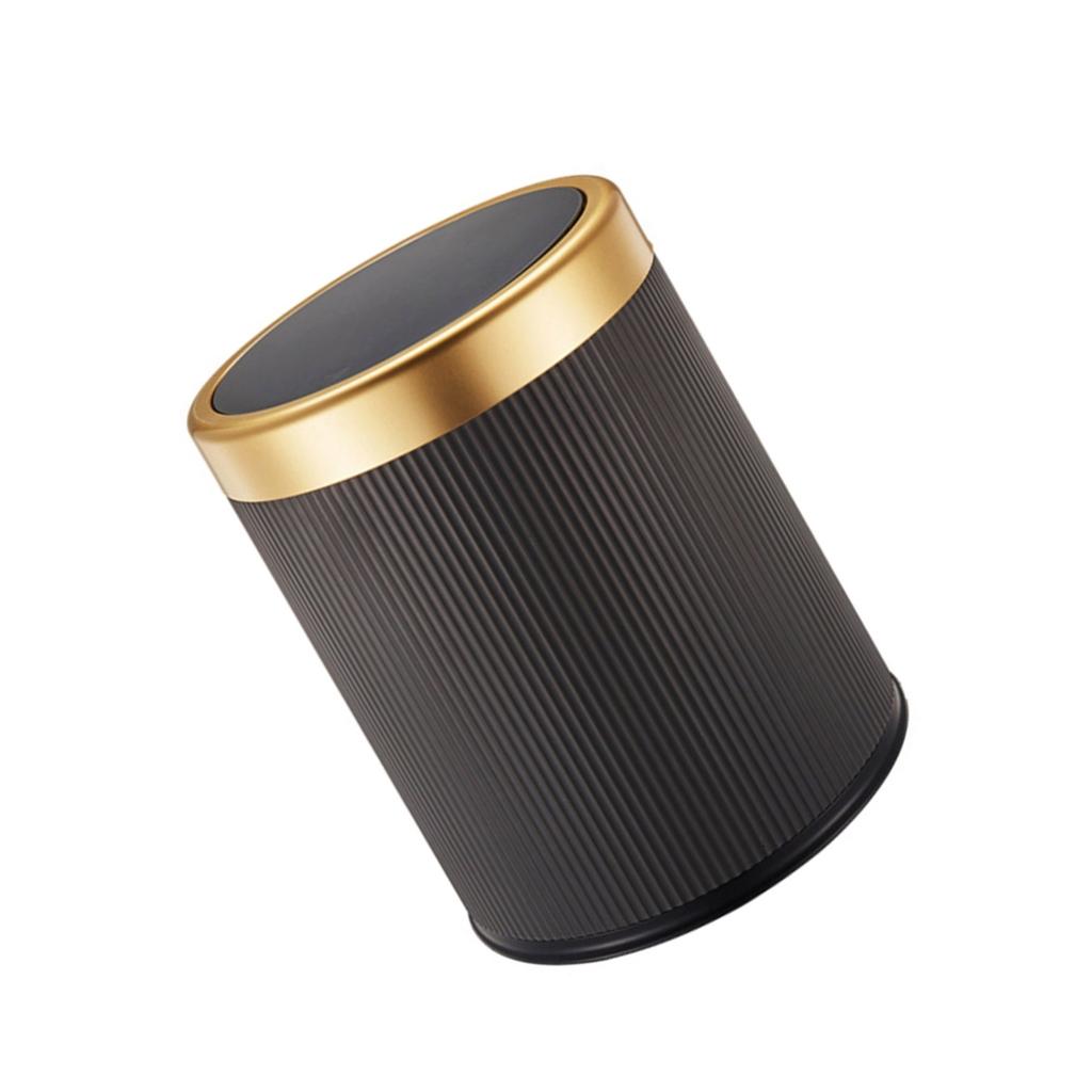 WE-POLUJ Stylish Round Waste Basket Press Trash Can with Convenient ...