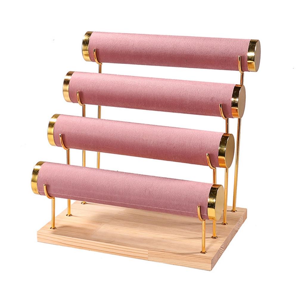 WE-POLUJ Stylish Wood Jewelry Display Stand Bracelets Storage Stand ...