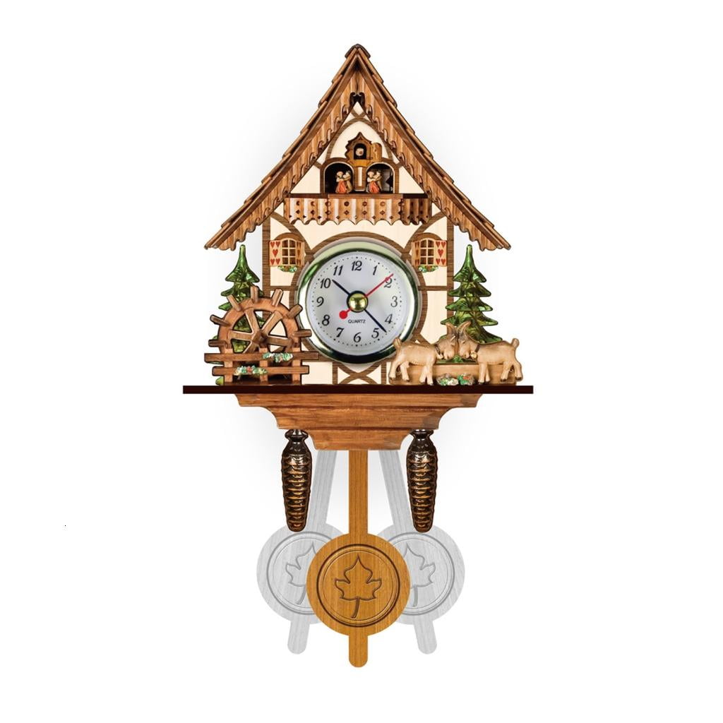 WE-POLUJ Traditional Wood Cuckoo Wall Clock For Living Room Home Decors ...