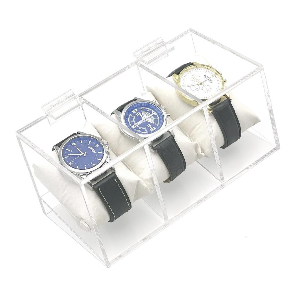 WE-POLUJ Transparent Watch Holder Clear Wristwatch Acrylic Display Box ...