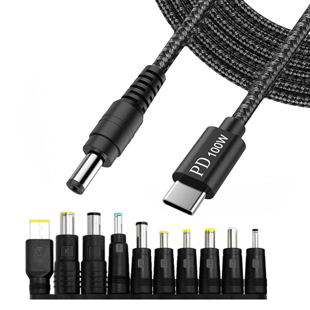 WE-POLUJ USB C to DC5521 5.5x2 Adapter Cable 100W with 10 Connection ...