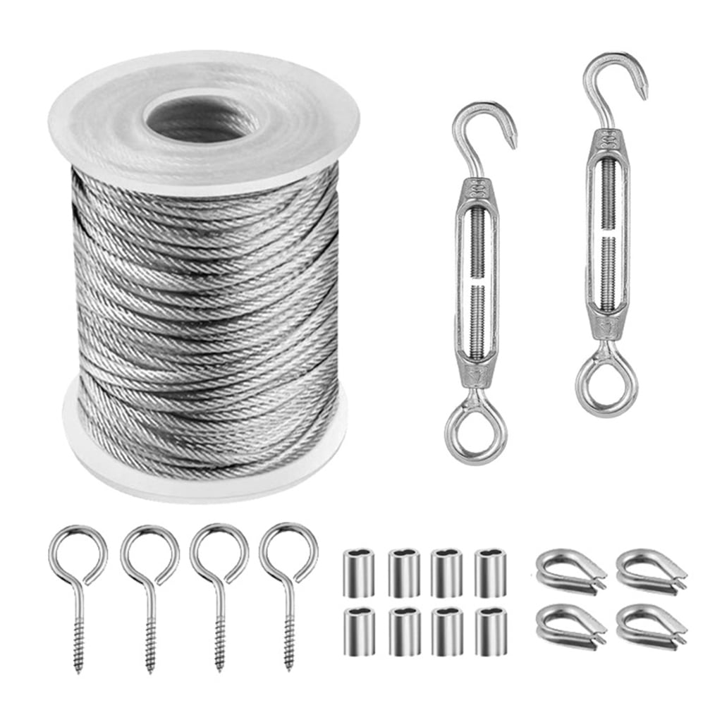 WE-POLUJ Upgraded Stainless Steel Cable Hanging Set Steel Wire Rope ...