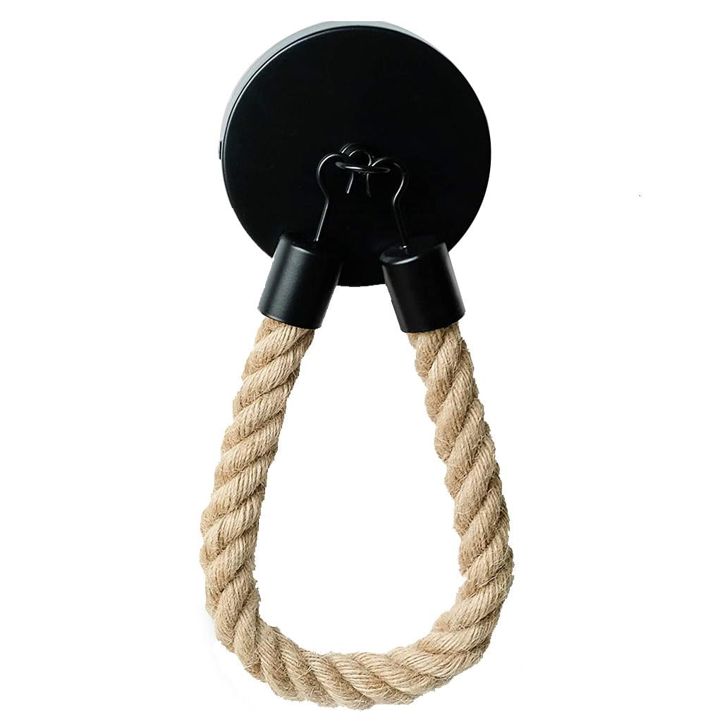 WE-POLUJ Vintage Toilet Roll Paper Jute Rope Holder Rack Bathroom Roll ...