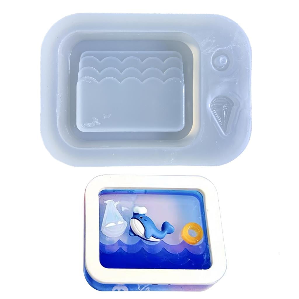 WE-POLUJ Wave Square Frame Mold Resin Shaker Mould Soft Silicone Mold ...