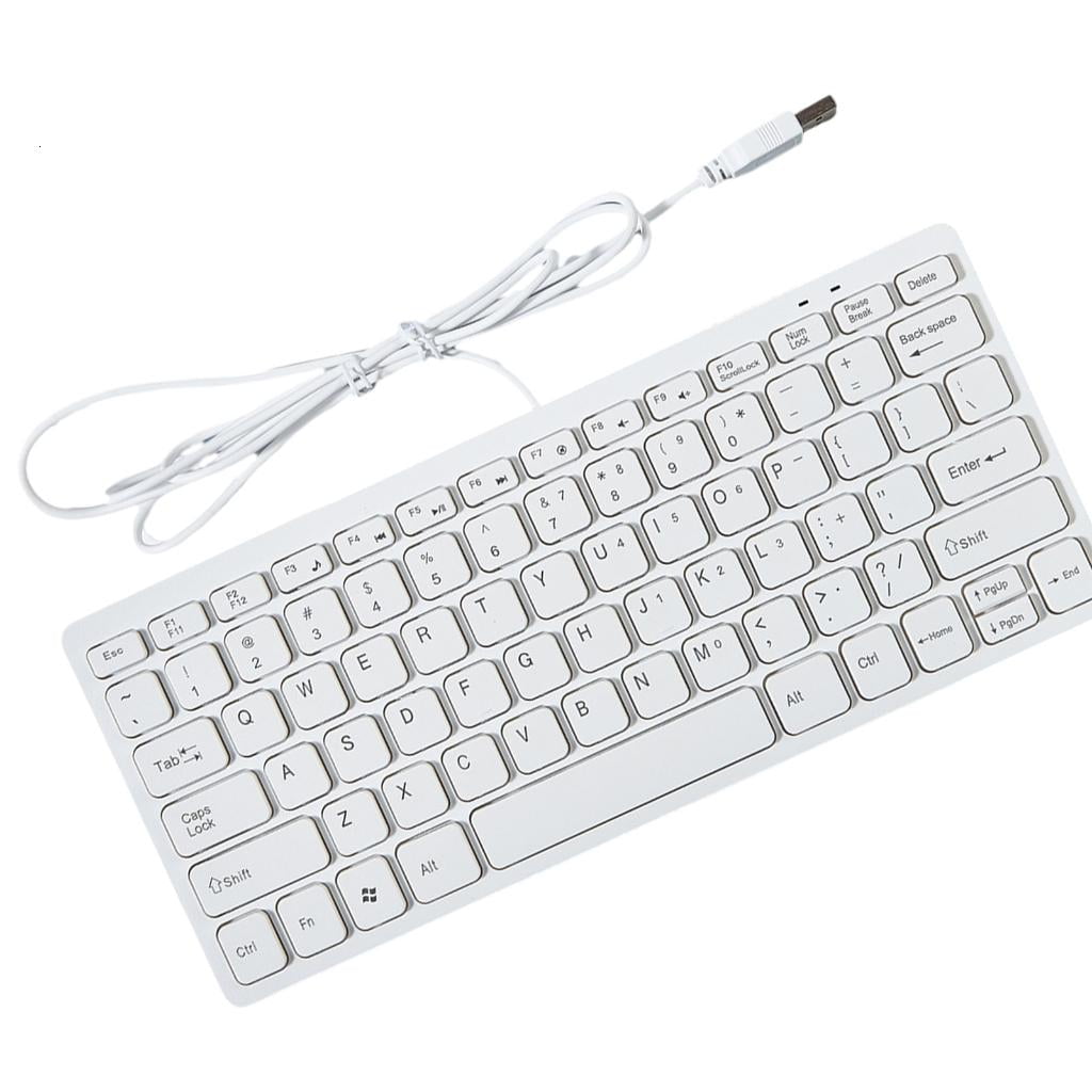 WE-POLUJ Wireds USB Mini Keyboards 78 Key Thin Design for Desktop ...
