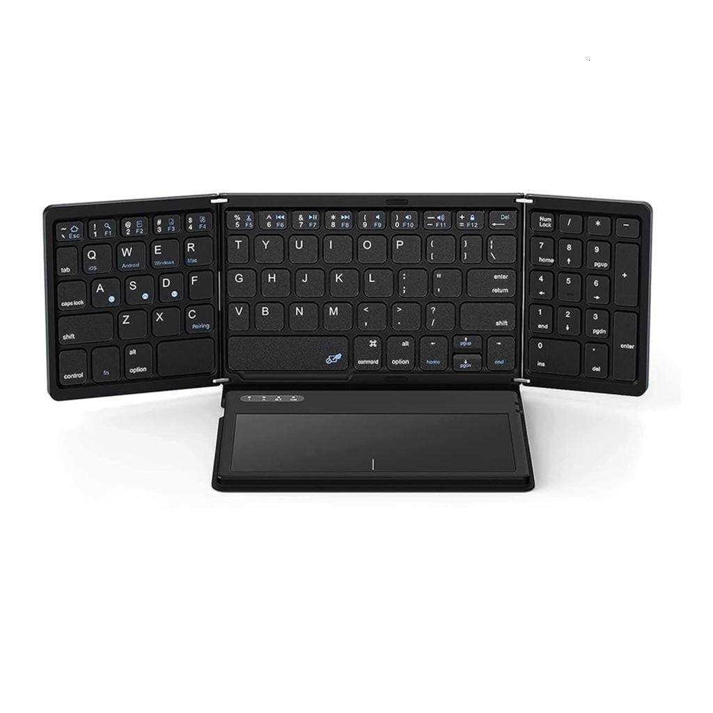 WE-POLUJ Wireless Keyboard Small Keypad Pocket Size with Large Touchpad ...