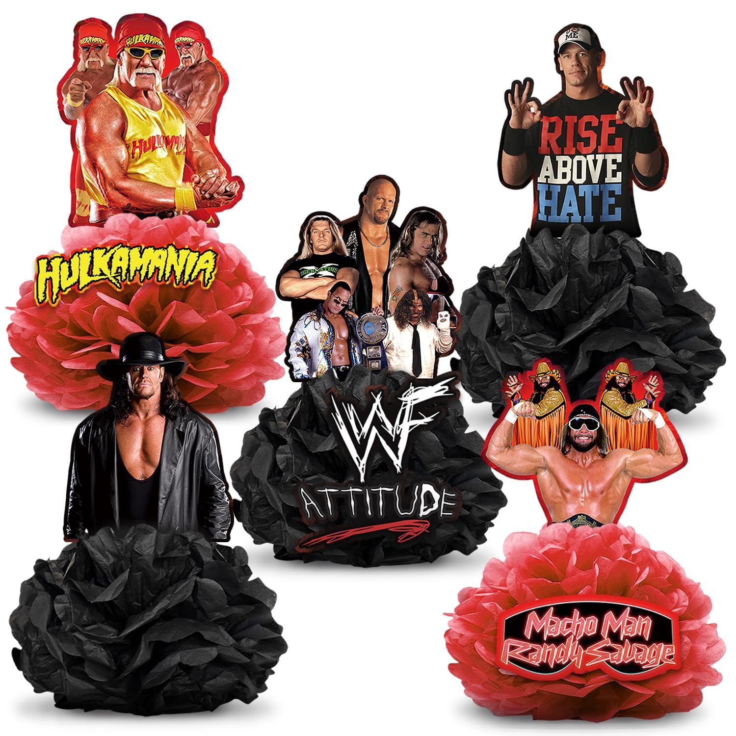 WE Party Centerpieces, Wrestling Fighting Theme Birthday Party Paper ...