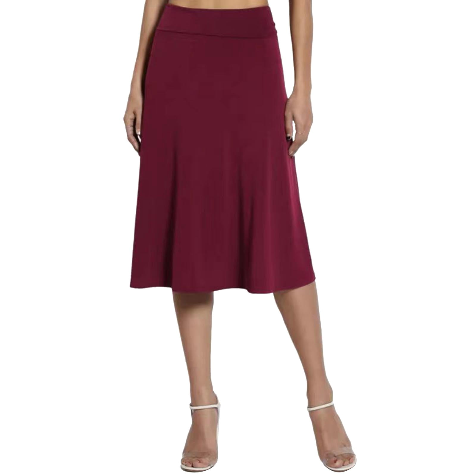 WEAIXIMIUNG 2024 New Women Skirts Knee Length With Zipper Women's Solid ...