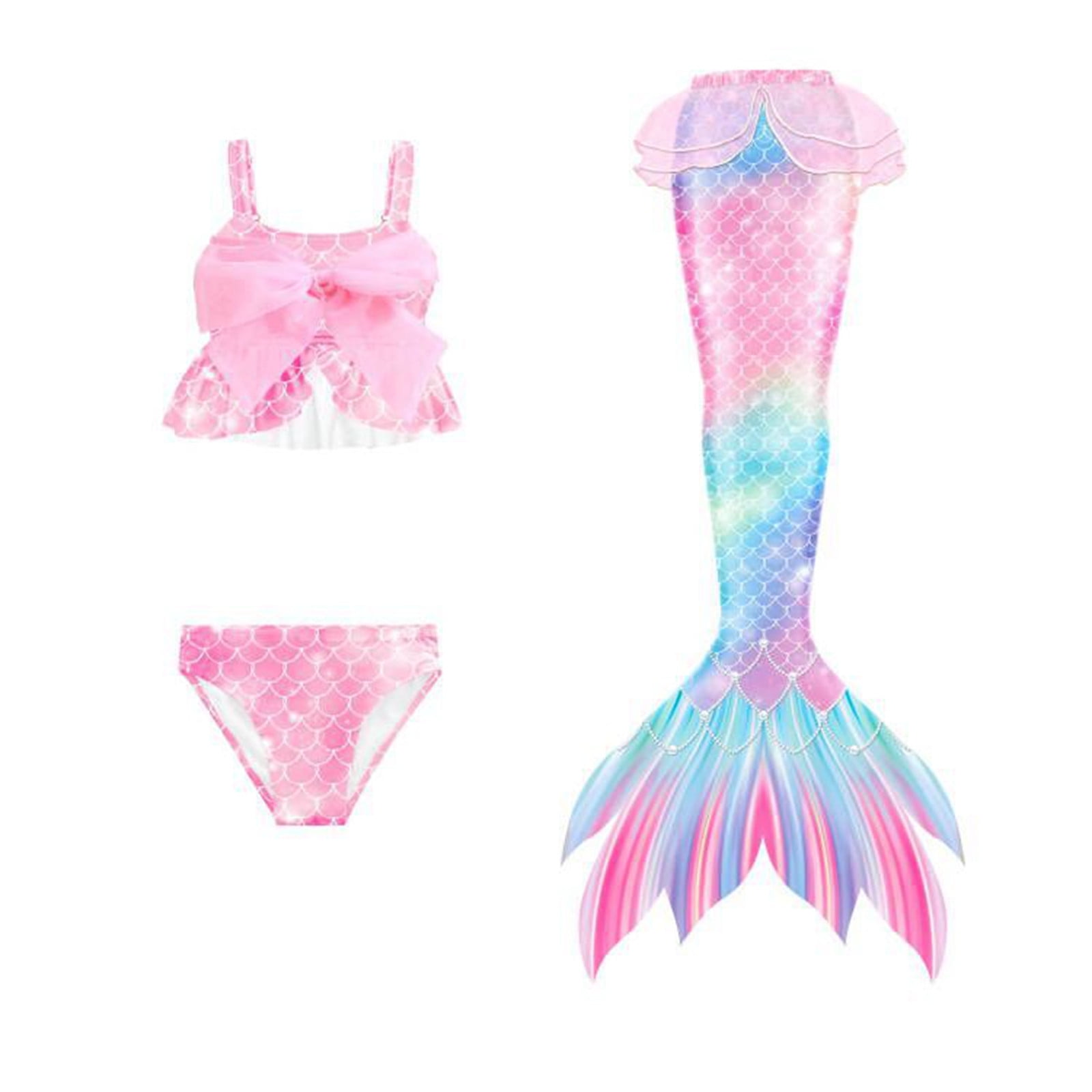 WEAIXIMIUNG Children Girls Role Play Swimsuit Bikini Fishtail Set Girls ...