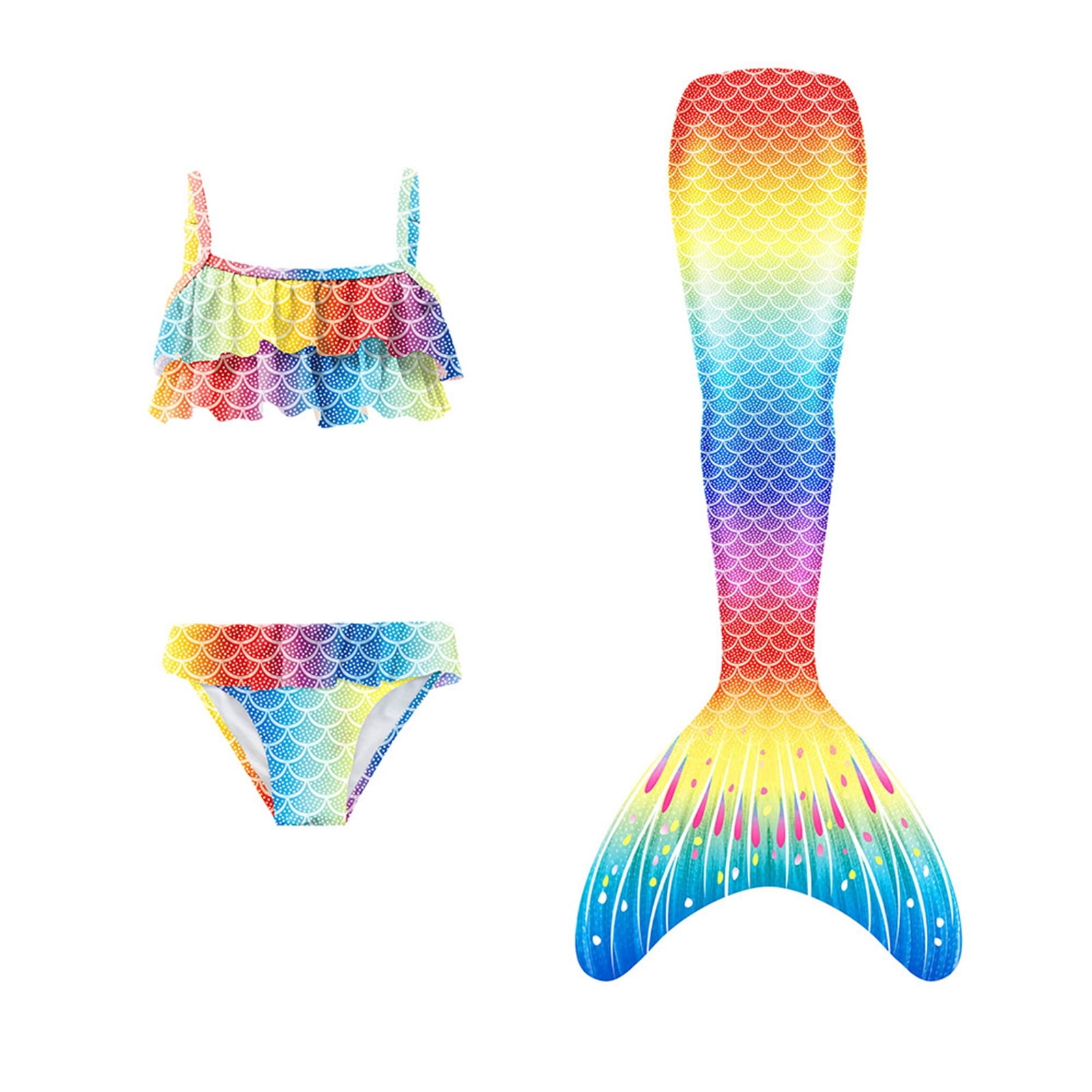 WEAIXIMIUNG Children Girls Role Play Swimsuit Girls Three-piece Set ...