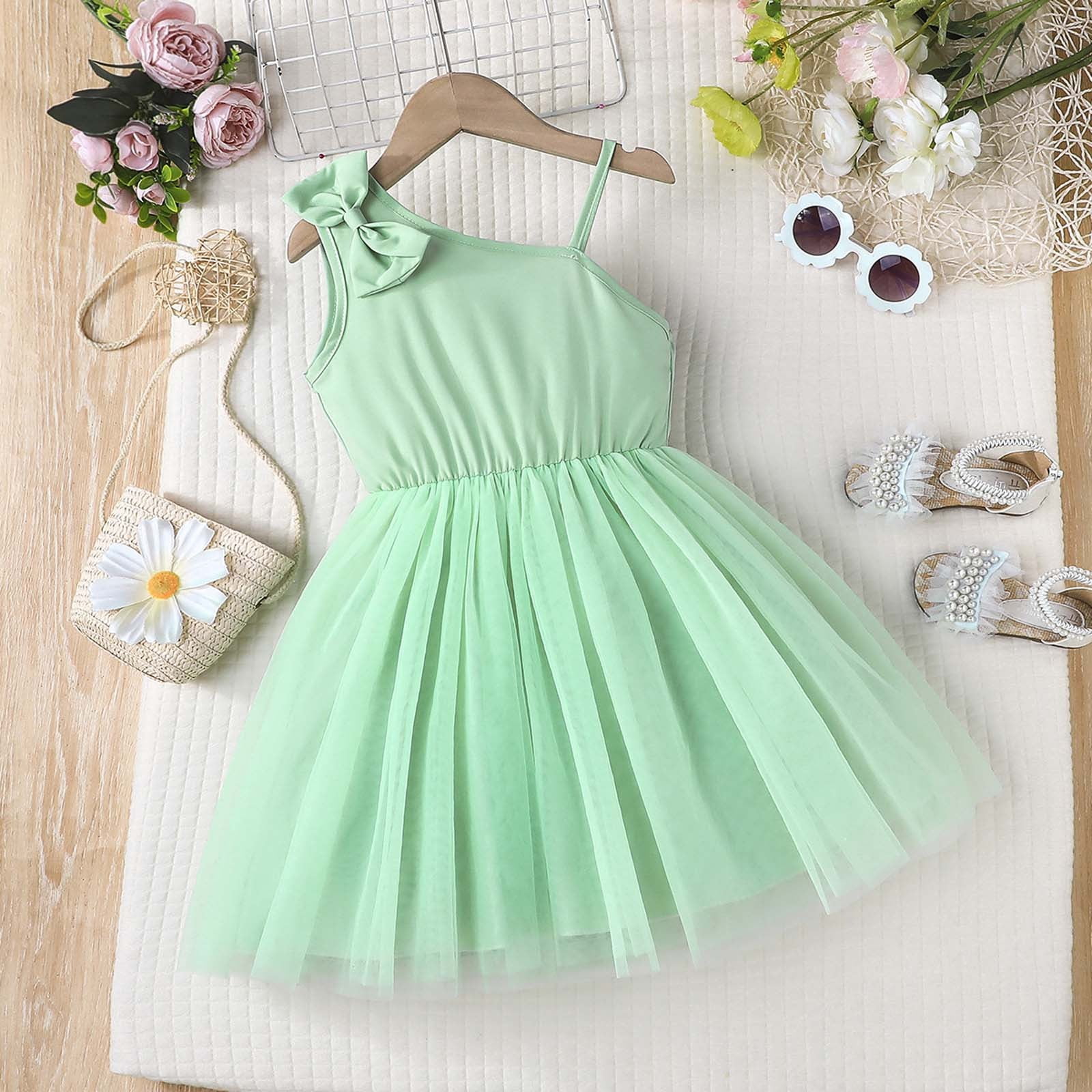 WEAIXIMIUNG Easter Girls One Shoulder Dress Summer Party Graduation ...