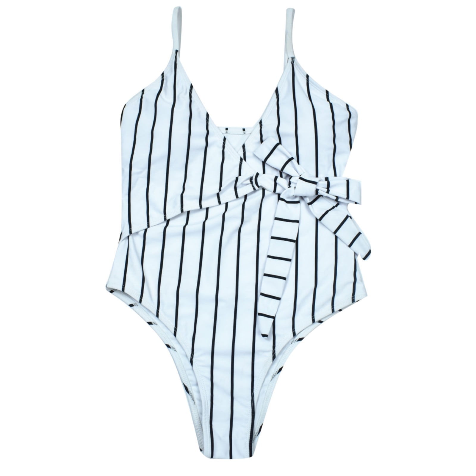 Weaiximiung Ladies Jumpsuits Swimsuit Striped Backless Swimsuit Beach