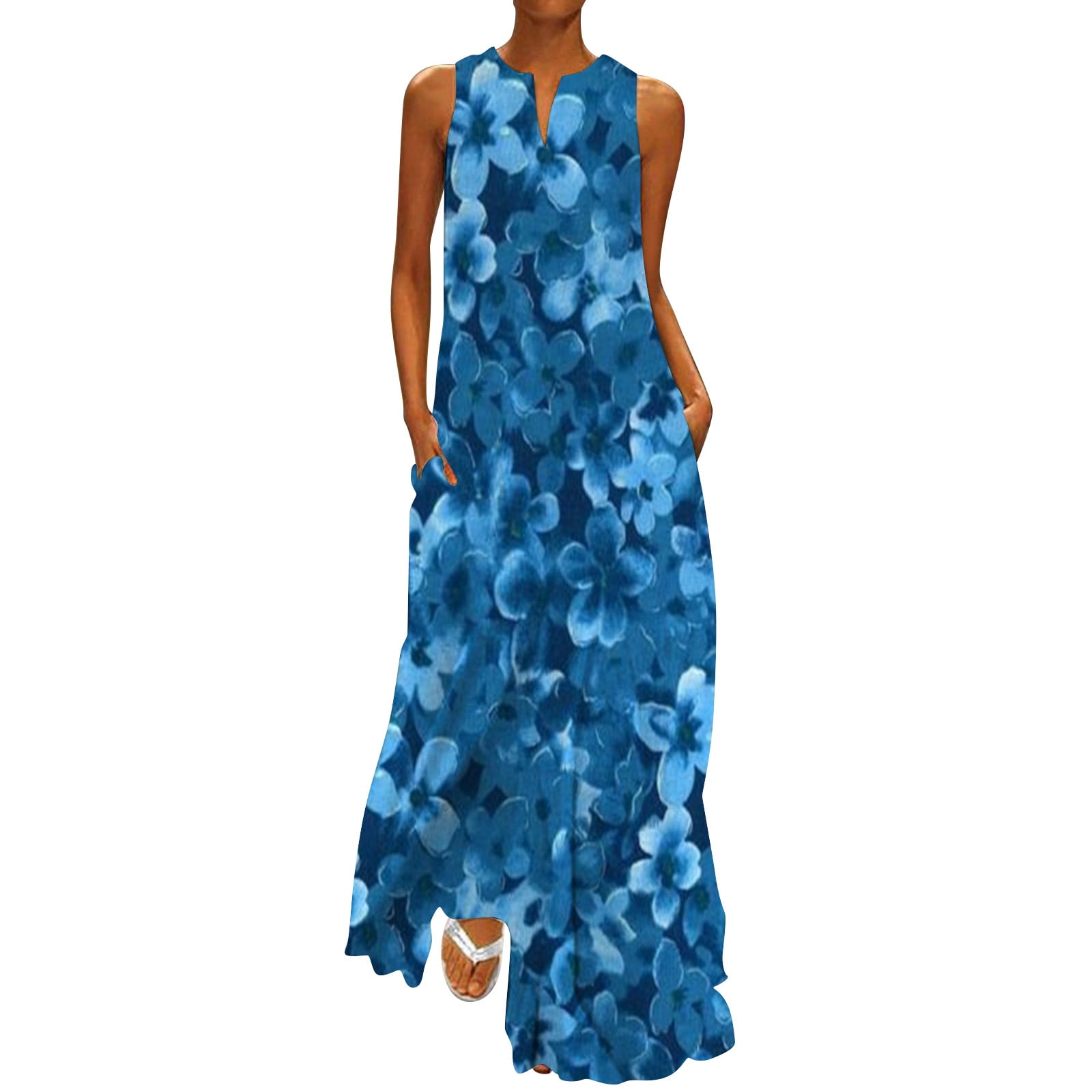 Weaiximiung Maxi Dress For Women Beach Vacation Plus Size Suitable Maxi