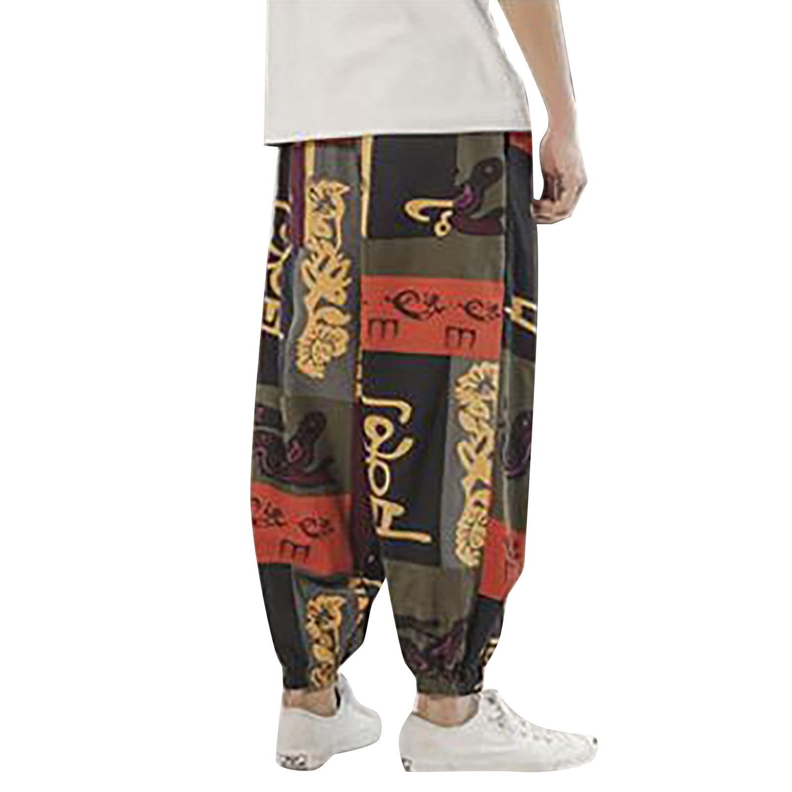 WEAIXIMIUNG Men's Nine Point Pants Spliced Loose Fit Casual Jogging ...