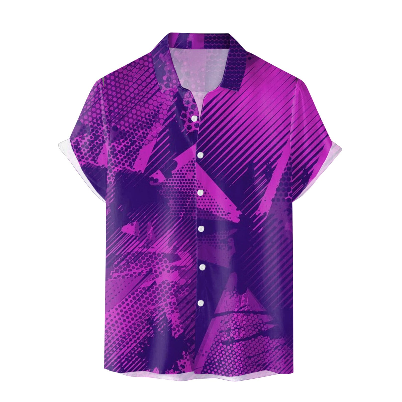 Weaiximiung Mens Dress Shirts Slim Fit Purple Mens 3d Digital Printing