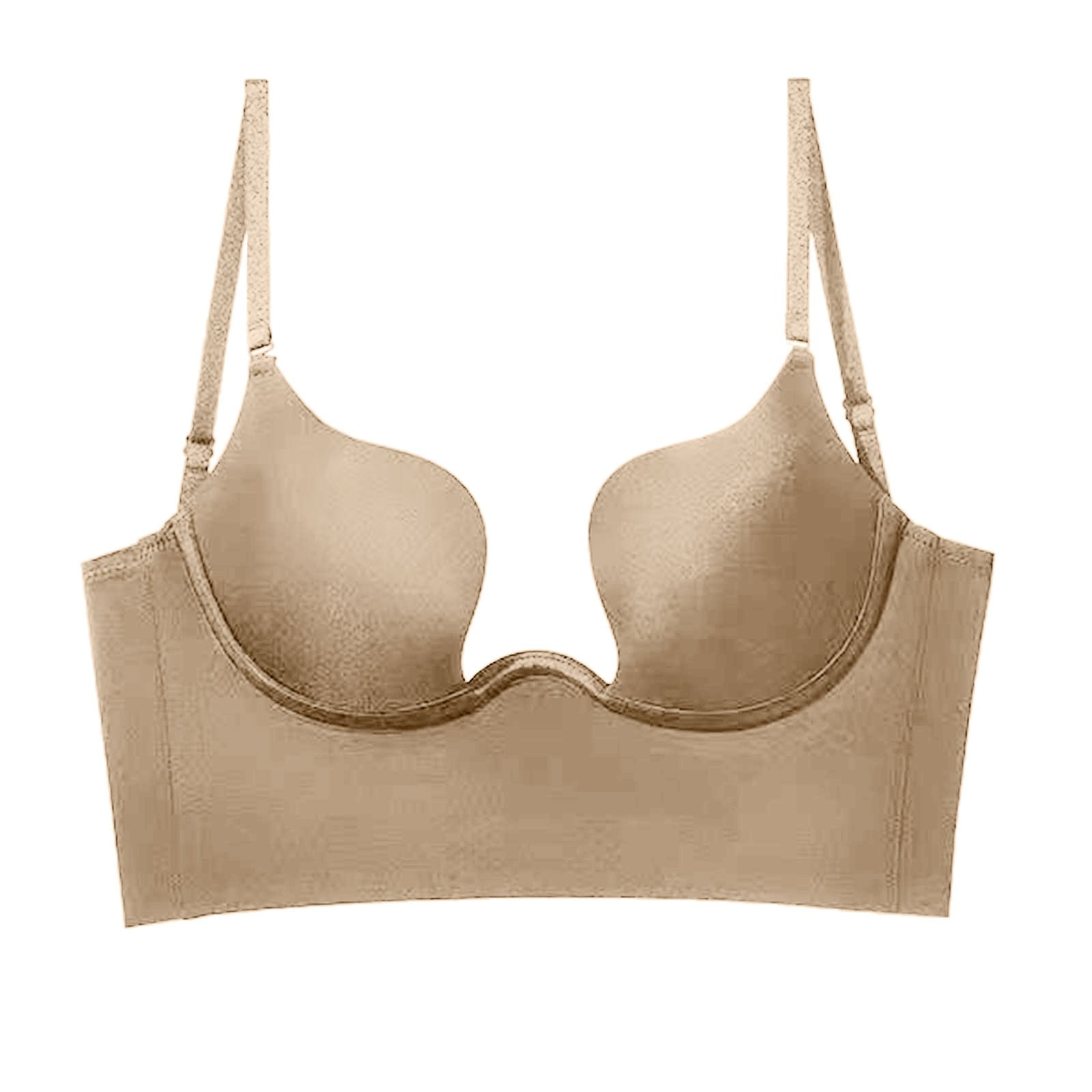 Weaiximiung Women Solid Low Back Bras Underwired U Shape Backless Bras