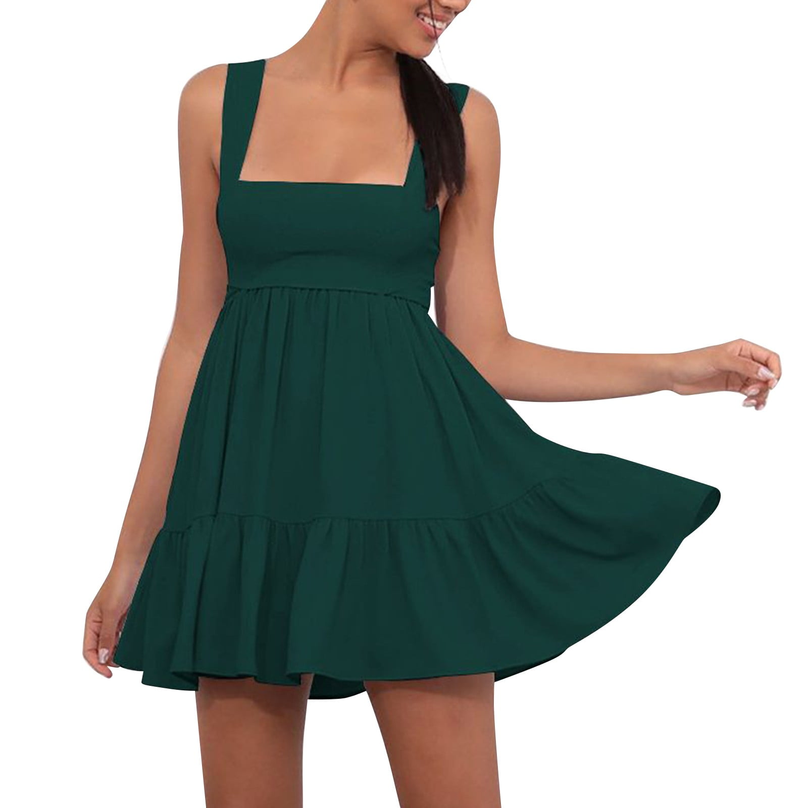 Weaiximiung Formal Dresses For Women With Sleeves Pockets Womens Solid Wedding Dress Square
