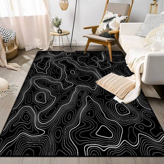 WEANOKCRA Area Rug Non-Slip Floor Mat Map Cartography Indoor Outdoor ...