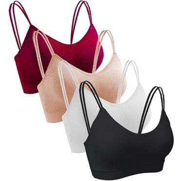 2pcs Women's Zip Front Sports Bra Wireless Post-Surgery Bra Active Yoga ...