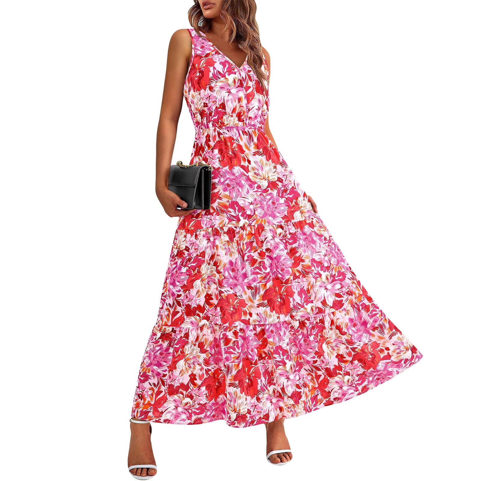 WEANT Floral Maxi Dress for Women 2024 Kentucky Derby Dress Casual V ...