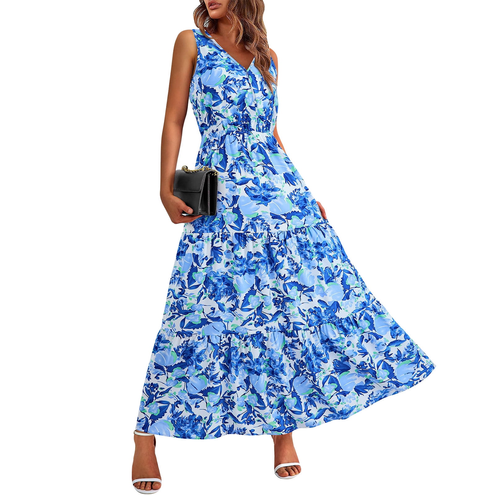 WEANT Floral Maxi Dress for Women 2024 Kentucky Derby Dress Casual V ...