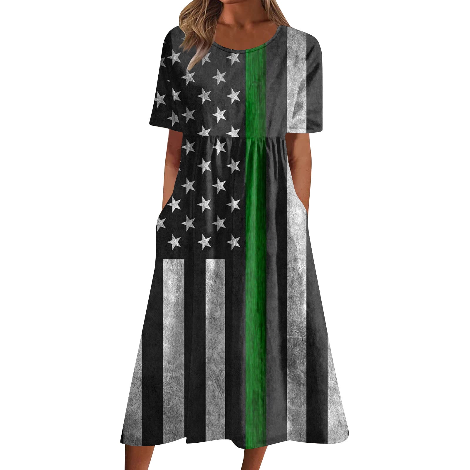 WEANT Plus Size Dress for Curvy Women, Women's Formal Dress, Crewneck ...