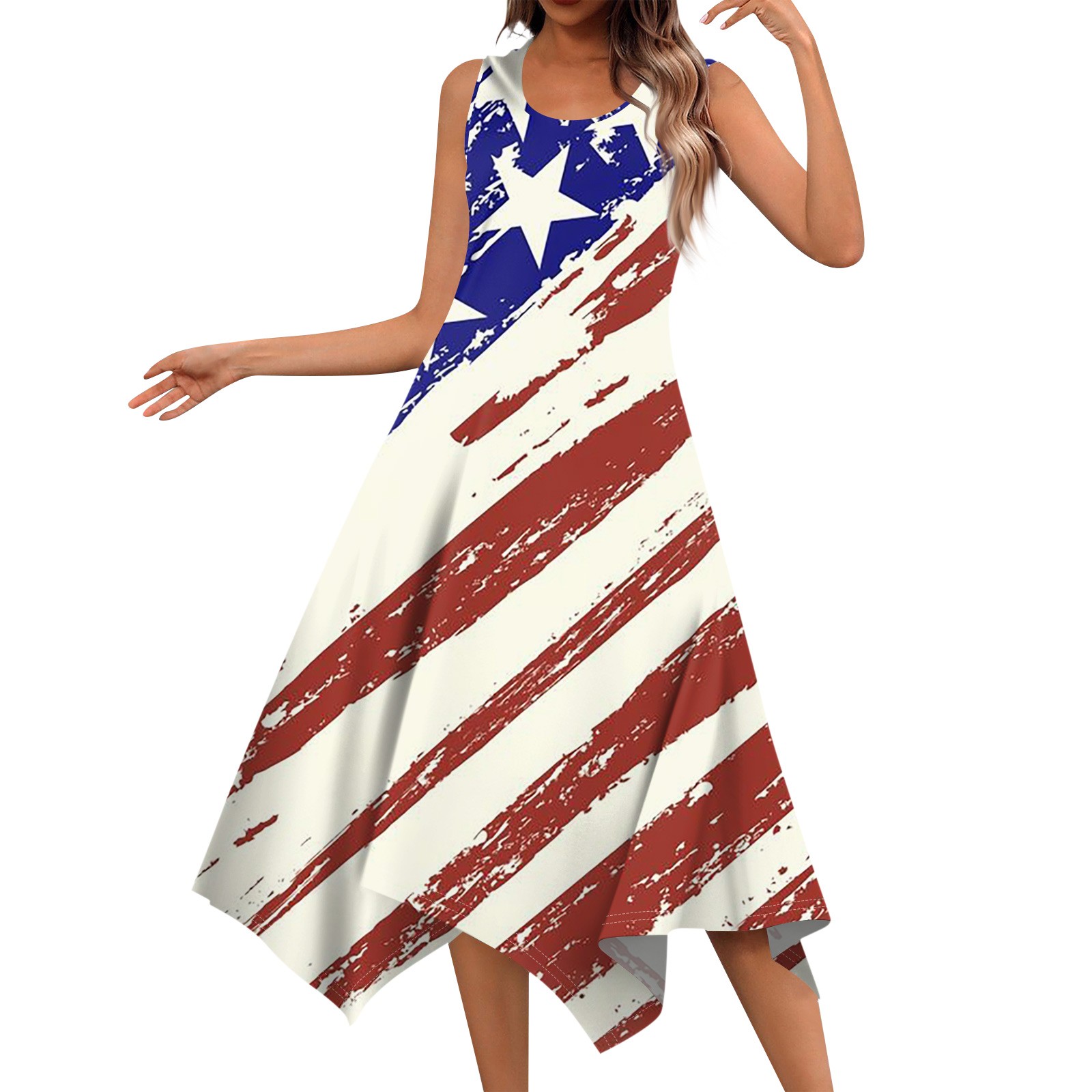 WEANT Plus Size Dress, Flowy Dress for Women, Crewneck Maxi Dress ...