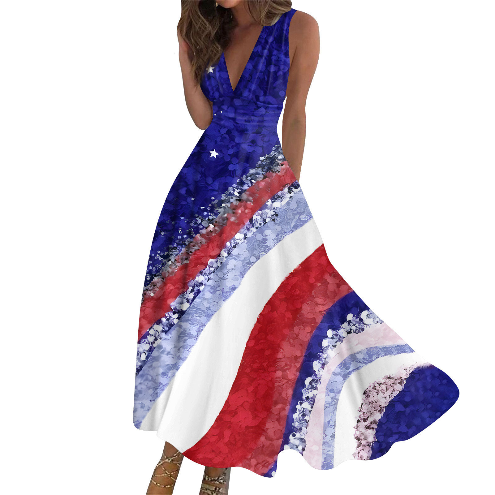 WEANT Plus Size Resort Dress, Long Dress for Women, V Neck SunDress for ...