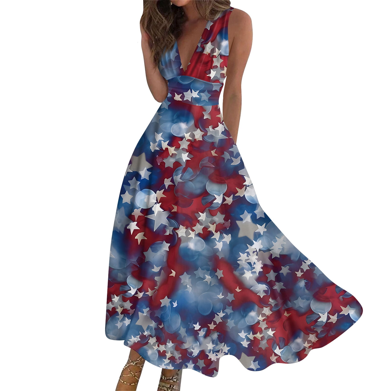 WEANT Summer Dress for Women 2024, Casual Dress for Women, V Neck Maxi ...