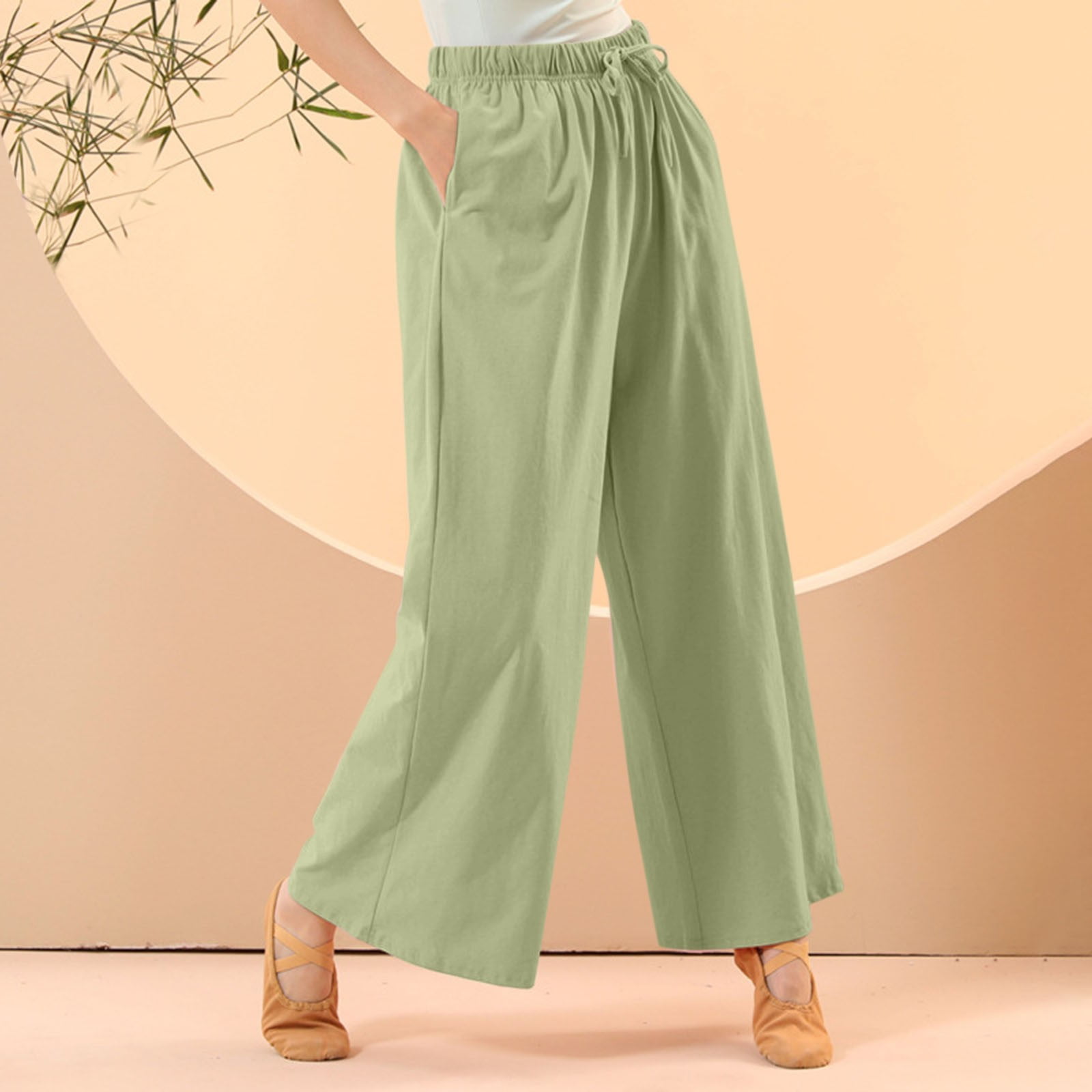 Weant Summer Dress Women Linen Palazzo Pants Summer Boho Wide Leg High