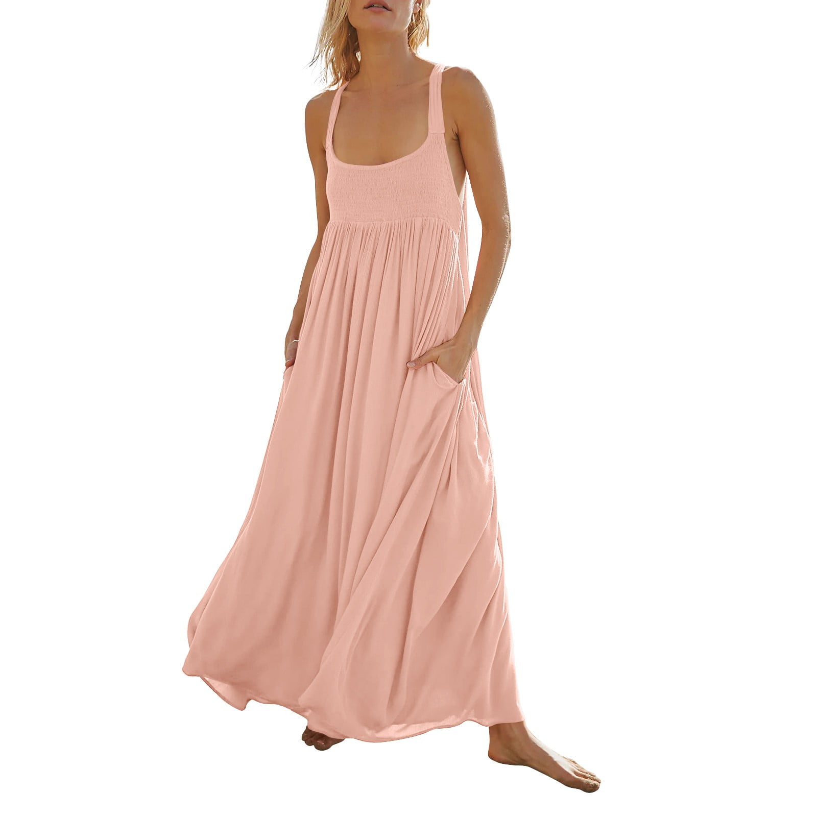 WEANT Summer Dresses for Women 2024 Casual Midi Dress Square Neck Prom ...