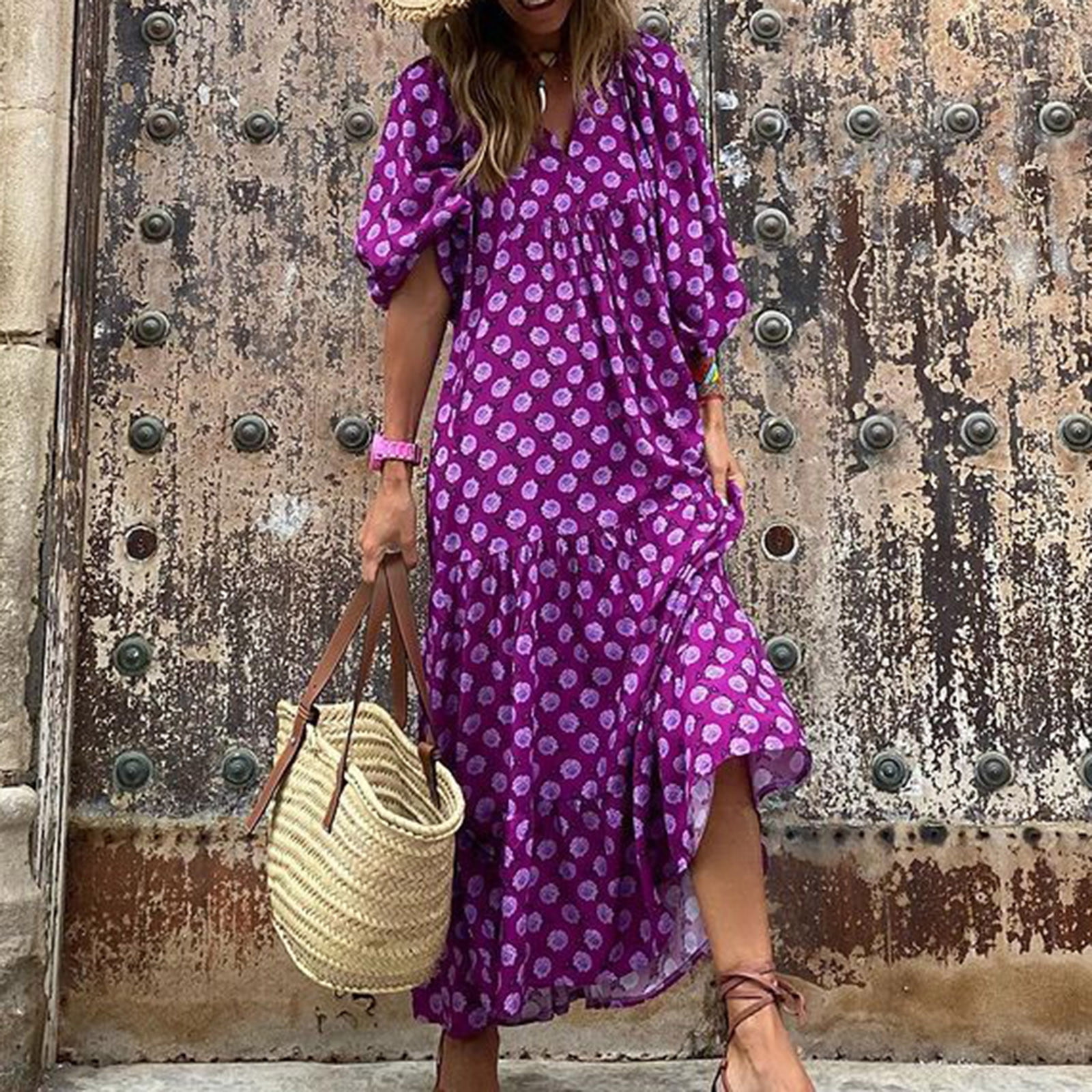 WEANT Summer Dresses for Women 2024 Plus Size Dresses for Curvy Women V ...