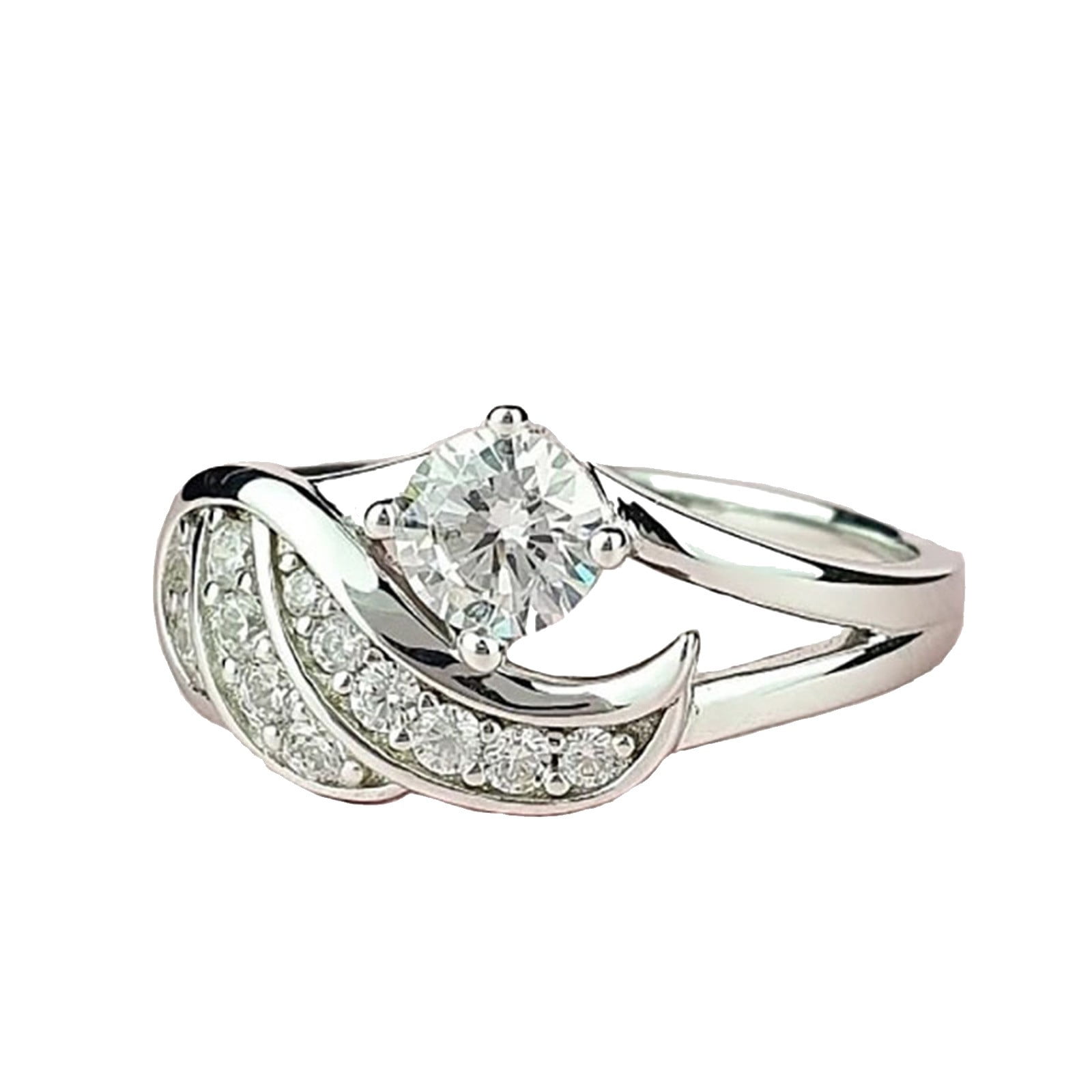 WEANT Wedding Bands Engagement Ring for Women, 14K Rose Gold Cubic ...