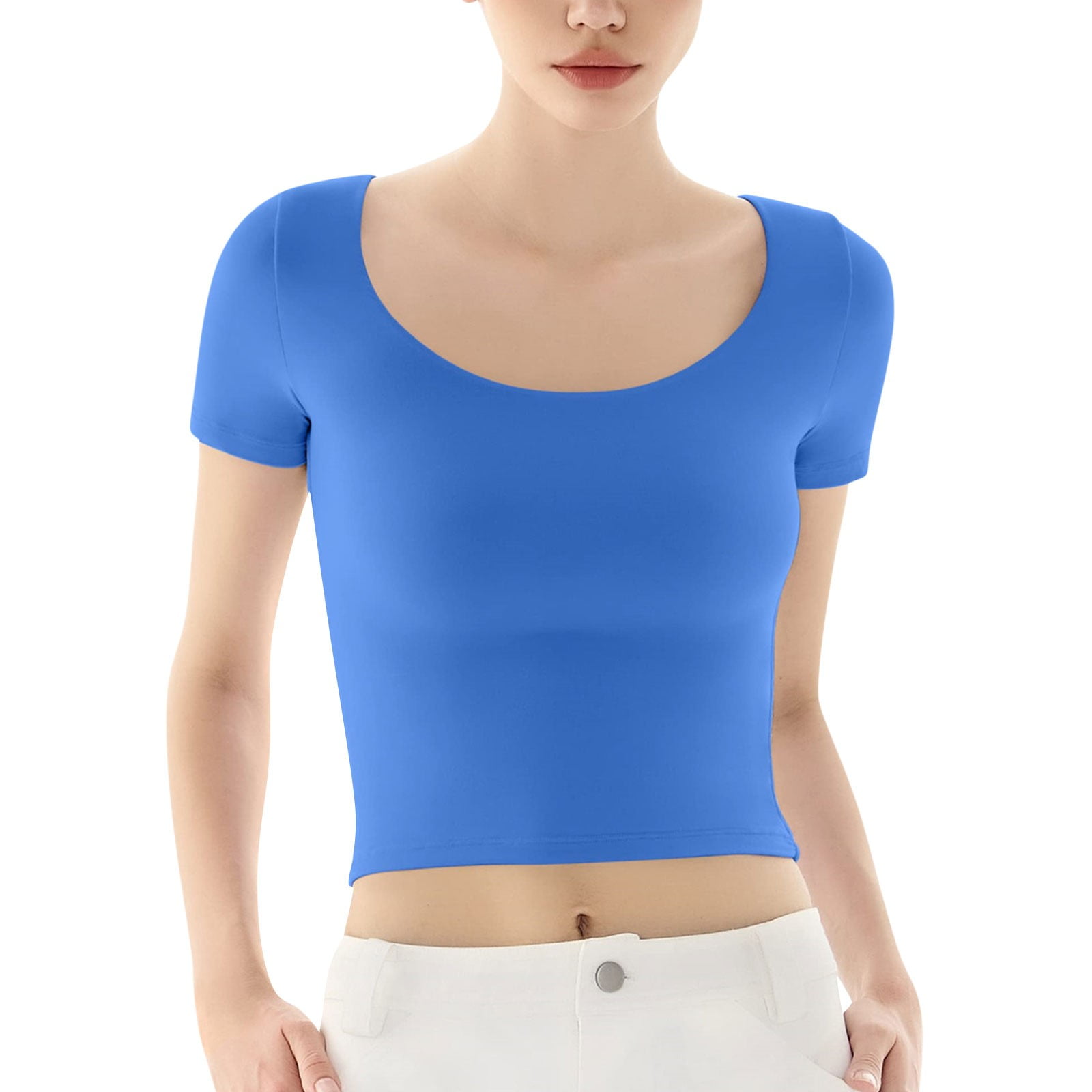 WEANT Women's Basics Summer Tops Trendy Workout Tops, Womens Solid ...