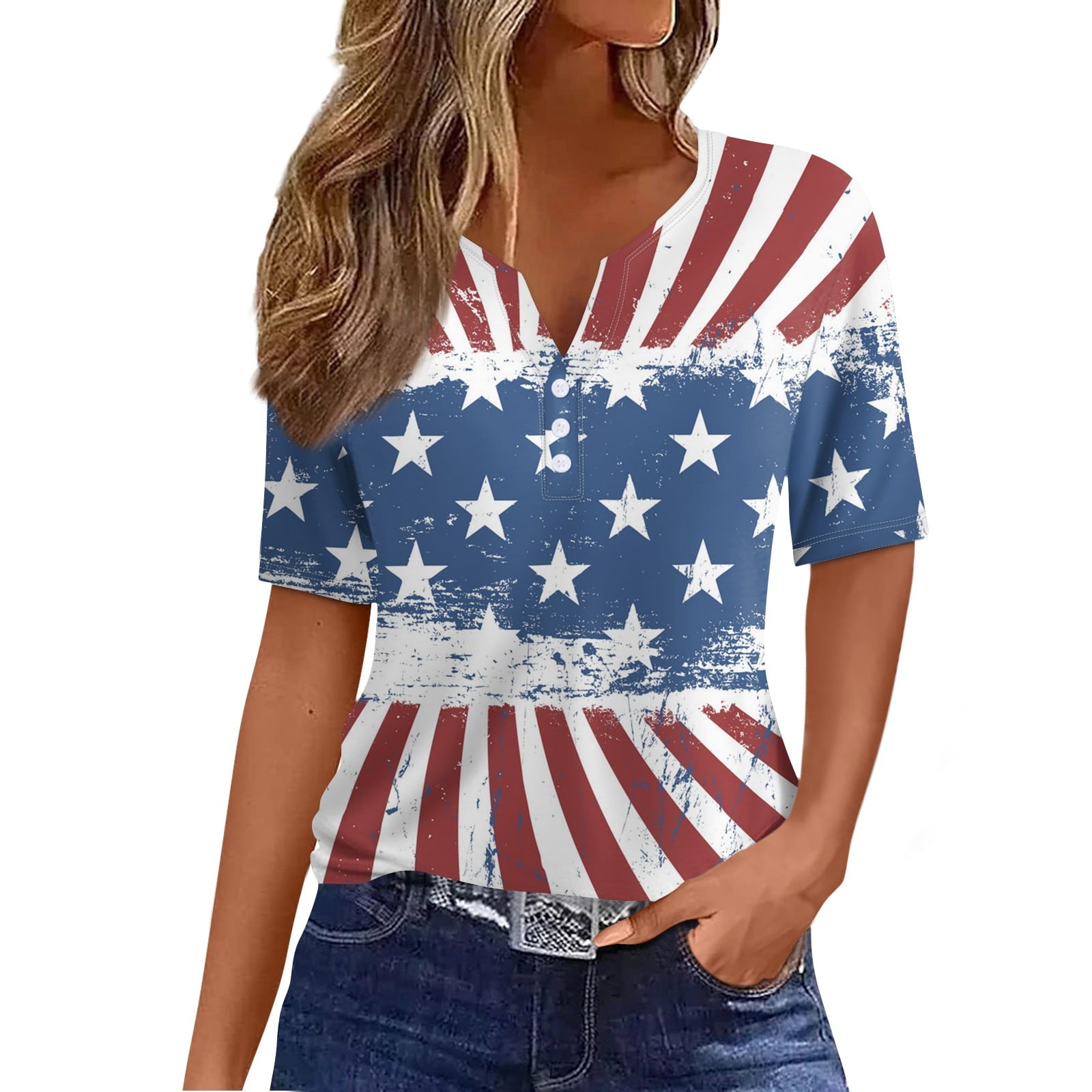 WEANT Womens Summer Tunic Tops Fouth Of July Casual Independence Day ...