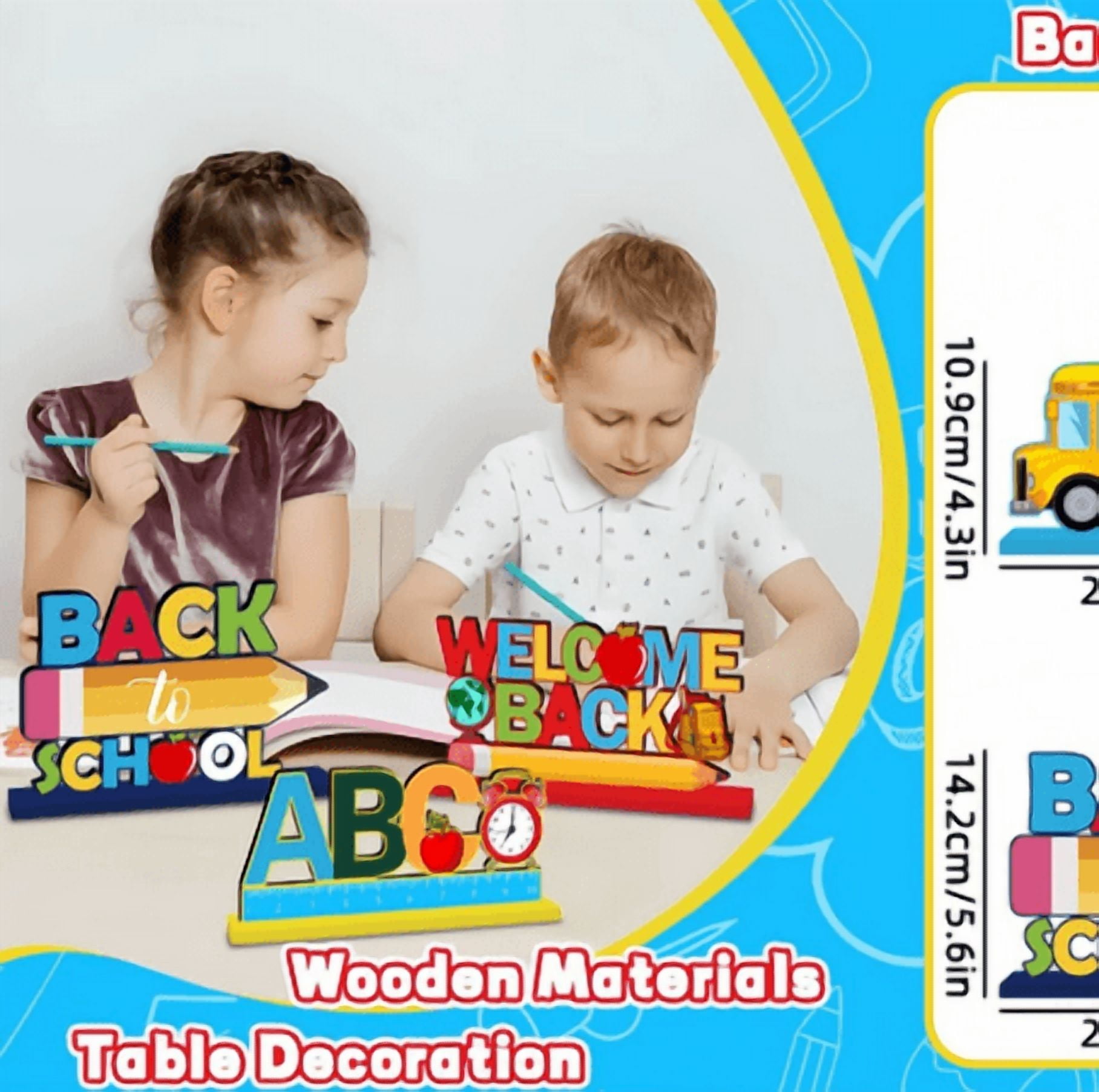 WEANTJ 4Pcs Back to School Decorations, First Day of School Wooden ...