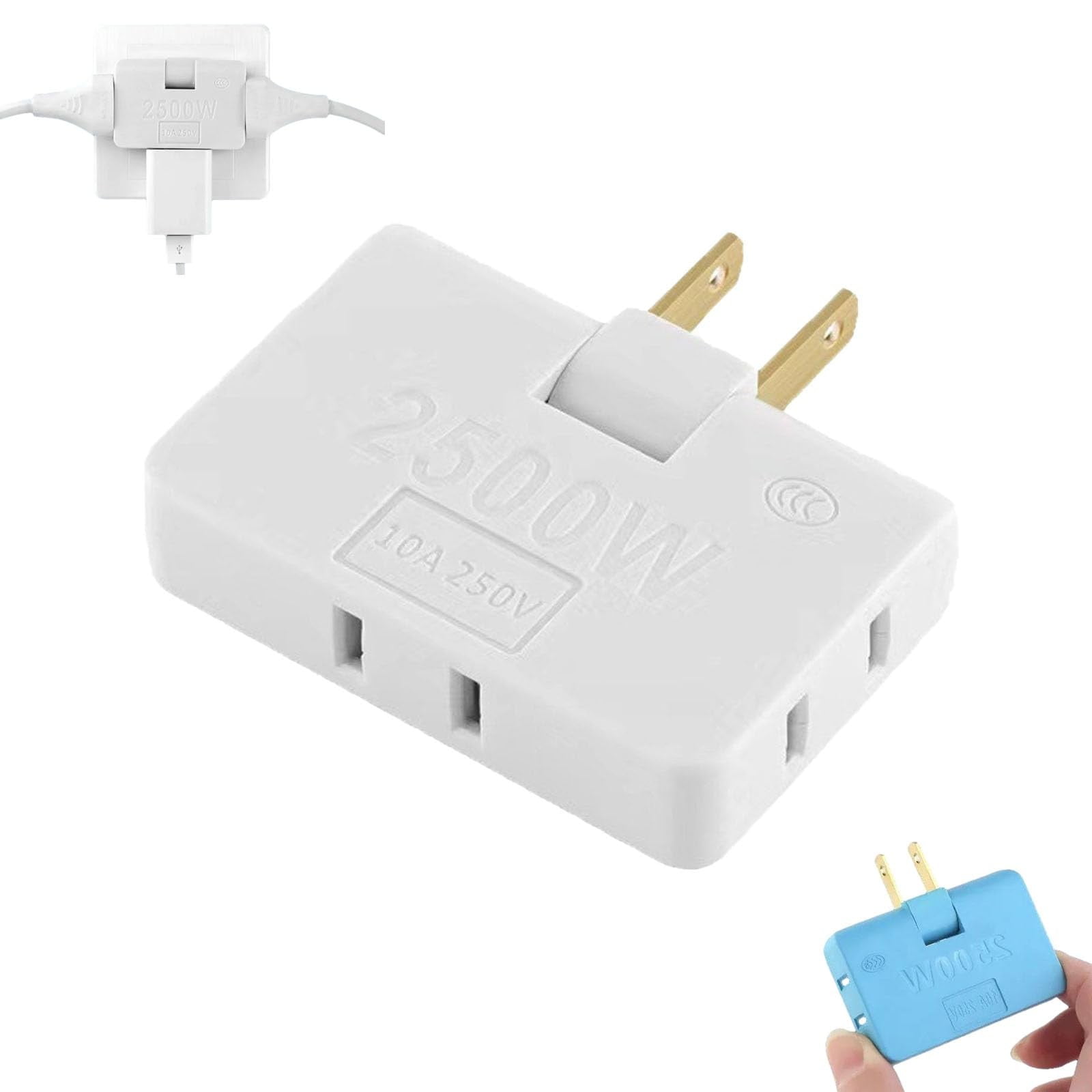 WEANTJ Rotatable Socket Converter, 3 Way Rotatable Socket Converter ...